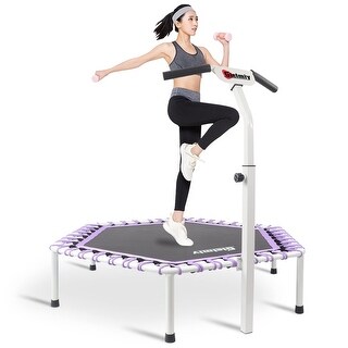 48''Fitness Trampoline, Indoor Mini Trampoline, rebounder Trampoline w ...