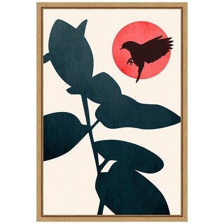 Japanese Bird by Eins Kubistika Framed Canvas Wall Art - Sylvie Maple ...