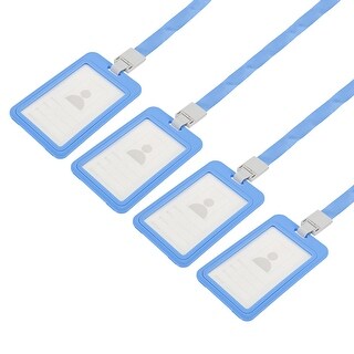 ID Badge Holders 4.3x2.8 Inch Vertical Name Tags ABS Double Sided 4Pcs ...