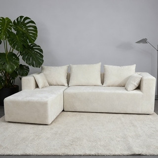 Combination Sofa And Sofa Bed On Left Corner, High-Density Sponge And ...