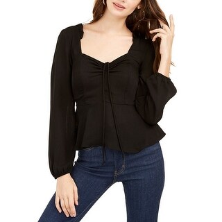 Ash & Violet Women's Solid Cinch Front Top Black - Bed Bath & Beyond ...