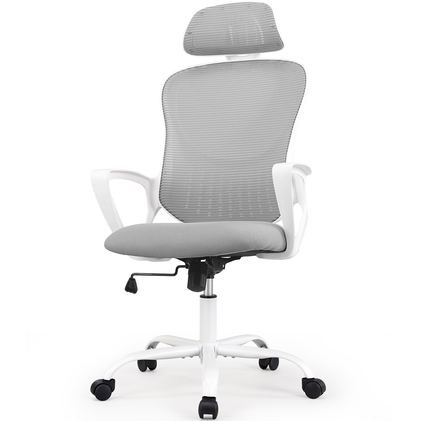 Ergonomic Office Chair Comfy Computer Desk Chair Mesh High Back with Fixed Arms and Adjustable Headrest Swivel RollingChair On Sale Bed Bath Beyond 34707133