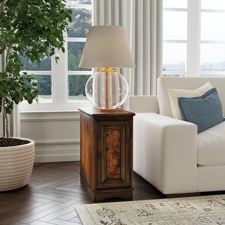 Handmade Harling Olive Ash Burl Side Table Chest - Bed Bath & Beyond ...