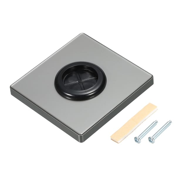 Grommet Wall Plate Acrylic with 1.2 Inch Rubber Cable Pass Through Grey ...
