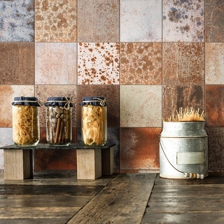 Merola Tile Twist Square Orange Sunset 11-3/4" x 11-3/4" Ceramic Wall ...