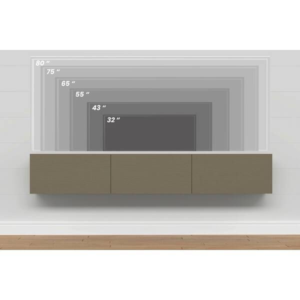 Ozge Floating 71"TV Stand Up to 80" TV's Wall Mounted Media Console ...