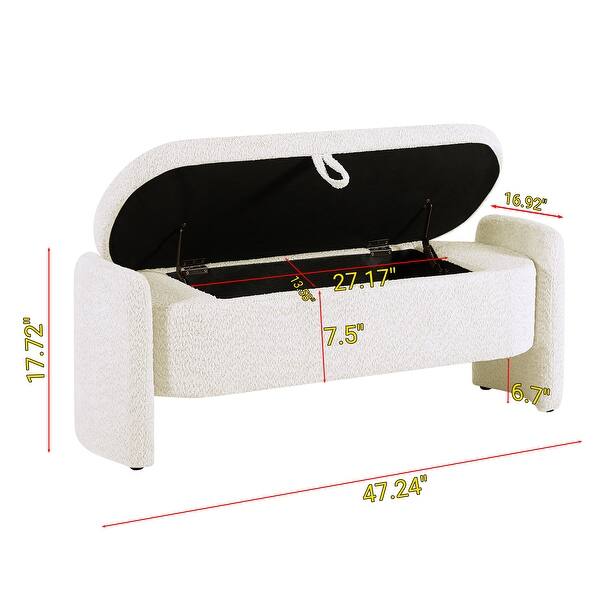 Modern Oval Storage Bench with Large Storage Space - Bed Bath & Beyond ...