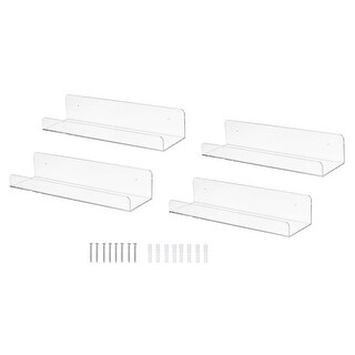 4Pcs Acrylic Floating Shelf 15 Inch Floating Wall Mounted Shelves ...