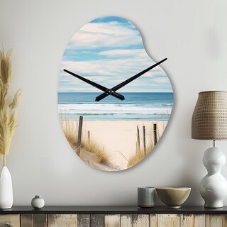 Designart - Path To The Beach VI - Coastal Beach Sand Large Wall Clock ...