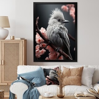 Designart "Grey Pink Animal Hummingbird" Animals Hummingbird Framed ...