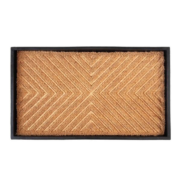 Jani Natural & Recycled Rubber Boot Tray with Cross Embossed Coir ...