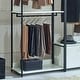 Garment Rack White Freestanding Walk in Wood Closet System with Metal ...