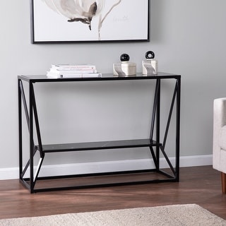 SEI Furniture Aerisill Contemporary Black Metal Console Table - Bed ...
