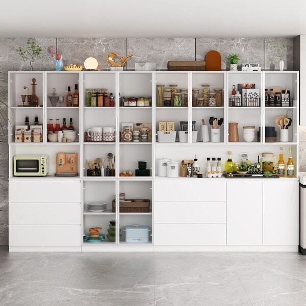 Modular Buffet and Display Cabinet Modular Design in Pristine White On Sale Bed Bath Beyond 38856832