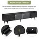 TV Stand TV Console with Sliding Fluted Glass Doors and Slanted Drawers ...