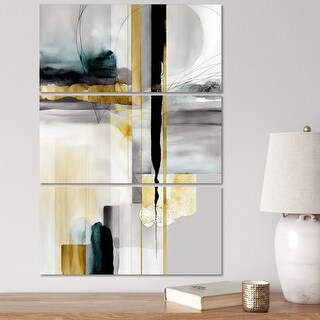 Designart "Abstract Transitional Shapes Black IV" Modern Shapes ...