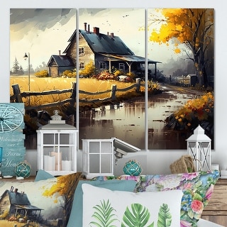Designart "Welcome To The Cottage House III" Cottage Landscape Canvas ...