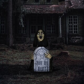 Outsunny 30" Life Size Outdoor Halloween Decorations Female Ghost with ...