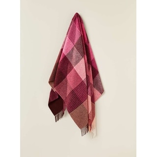 Lindley Raspberry, Shetland Pure New Wool Throw Blanket - Bed Bath ...