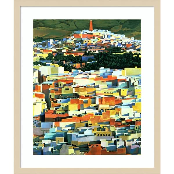 North African Townscape by Robert Tyndall Wood Framed Wall Art Print ...
