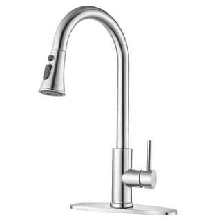 Single Handle Stainless Steel Pull-Down Kitchen Faucet - Bed Bath ...