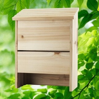 Outdoor Solid Cedar Wood Bat House - Holds up to 75 Bats - 21 x 9.6 x ...
