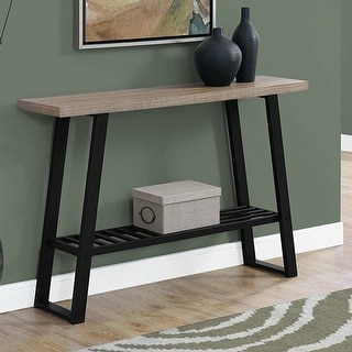 Modern Wood 47" Console Table in Dark Taupe and Black - 54 x 84 - Bed ...