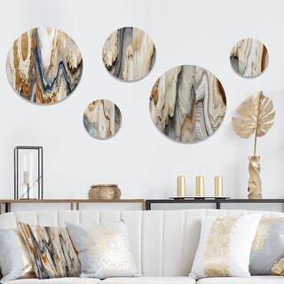 Designart "Beige And Yellow Stone Geode Simplicity" Stone Geode Beige ...
