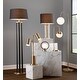 Lumisource Ribbon Floor Lamp in Gold Metal and Black Linen - 18"Lx18 ...