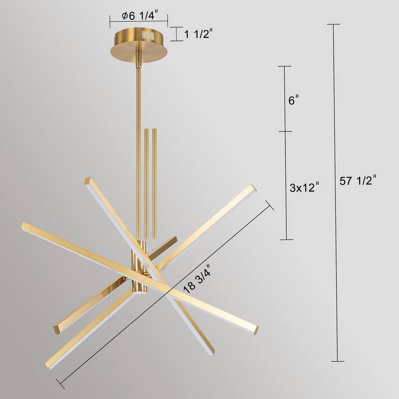 C Cattleya 4-Light Sputnik LED Chandelier Hanging Pendant Light - On ...