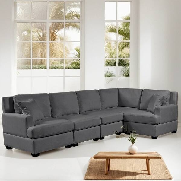 Stylish And Versatile L-Shape Modular Sectional Sofa,Removable Cushion ...