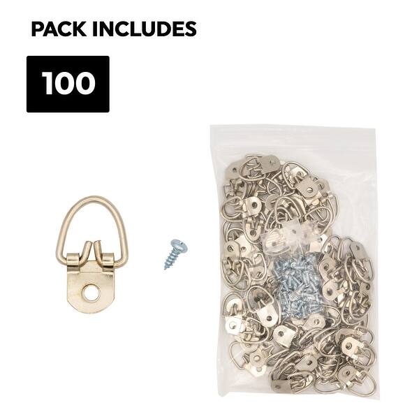 100 Extra Heavy Duty Single Hole D Ring / Triangle Picture Frame - Bed ...