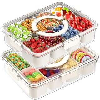 2024 New Snackle Box,Divided Serving Tray with Lid and Handle,Snackle ...