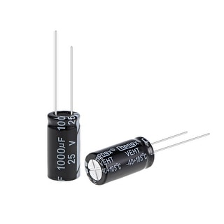 25pcs Aluminum Electrolytic Capacitors 1000uF 25V 105C - Black - Bed ...