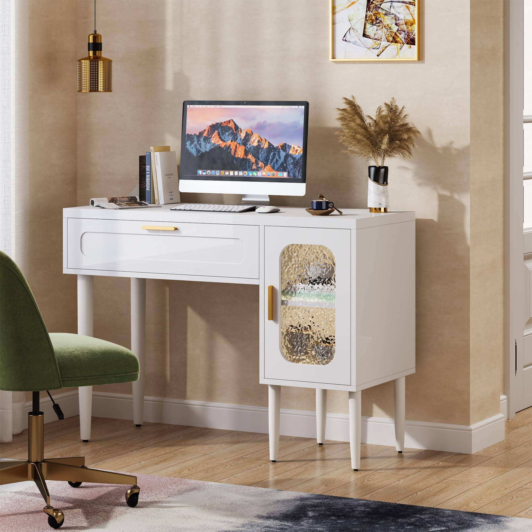 2 tier white desk store