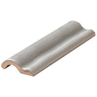 Talavera 2x6 Smoke Glossy Ceramic Chair Rail Tile Trim - 2 x 6 - 1 ...