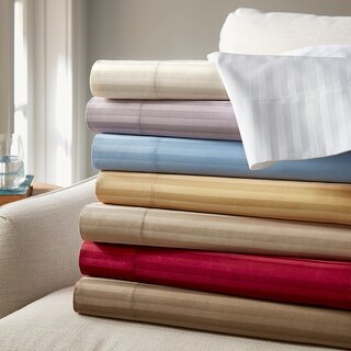 Premium Giza - 600 Thread Count Egyptian Cotton Stripe Sheet Set - Bed ...