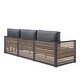 Cadora Teak Patio Sofa 3-seater 99.2" with Custom Cover - Bed Bath ...
