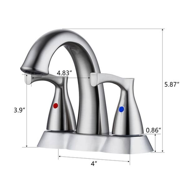 Brushed Nickel 2 Handle 4 Inch Centerset Sink Faucet Pop-Up Drain ...