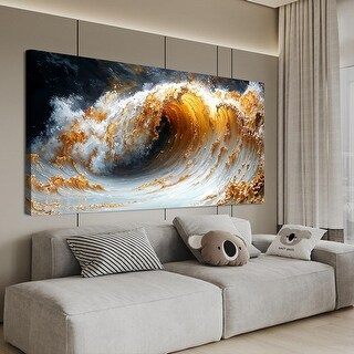 Gold Wave Wall Art Prints Modern Abstract Wall Art - Bed Bath & Beyond ...