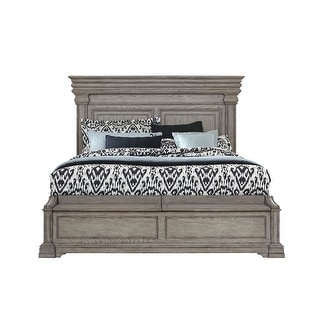 Madison Ridge King Panel Bed with Blanket Chest Footboard in Heritage ...