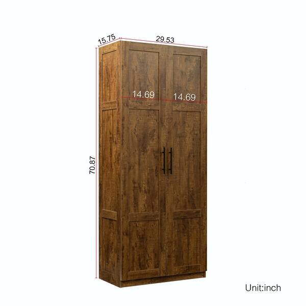 High wardrobe and kitchen cabinet with 2 doors and 3 partitions to ...
