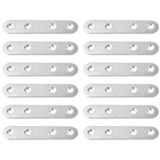80mm Straight Bracket Stainless Steel Brace Fastener Brackets w Screws ...