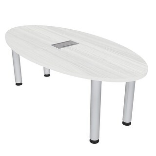 5-Foot Oval Conference Table With Post Legs And Power And Data Units ...