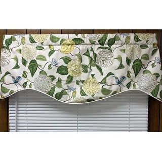 Camelia botanical shaped valance with cord - Bed Bath & Beyond - 40544762