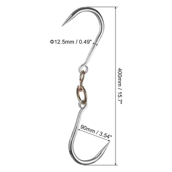 Swiveling Meat Hook, Galvanized Processing Butcher Hooks, 2Pcs - Silver ...