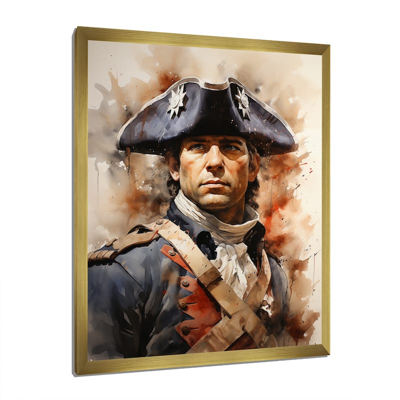Designart "The American Revolutionary War I" Historical Framed Wall Art ...