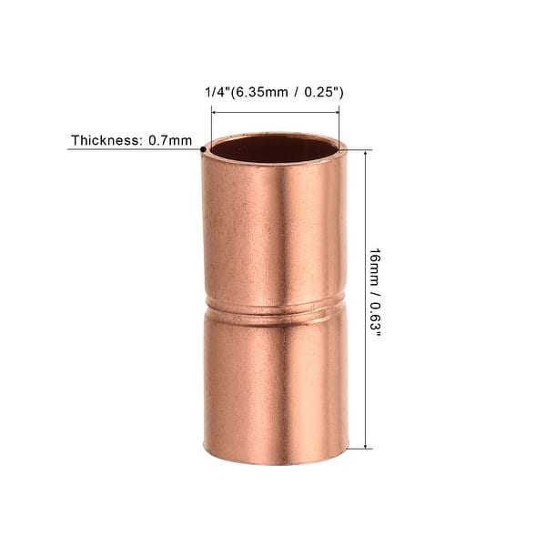 Straight Copper Coupling Fittings Welding Joint f HVAC Air Conditioner ...