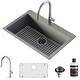 Karran USA QT812KKF350SS Quartz QT 33" Drop In Single Basin Quartz ...