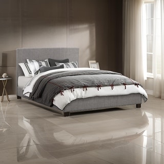 Sin California King Platform Bed, Panel Headboard Gray Polyester ...